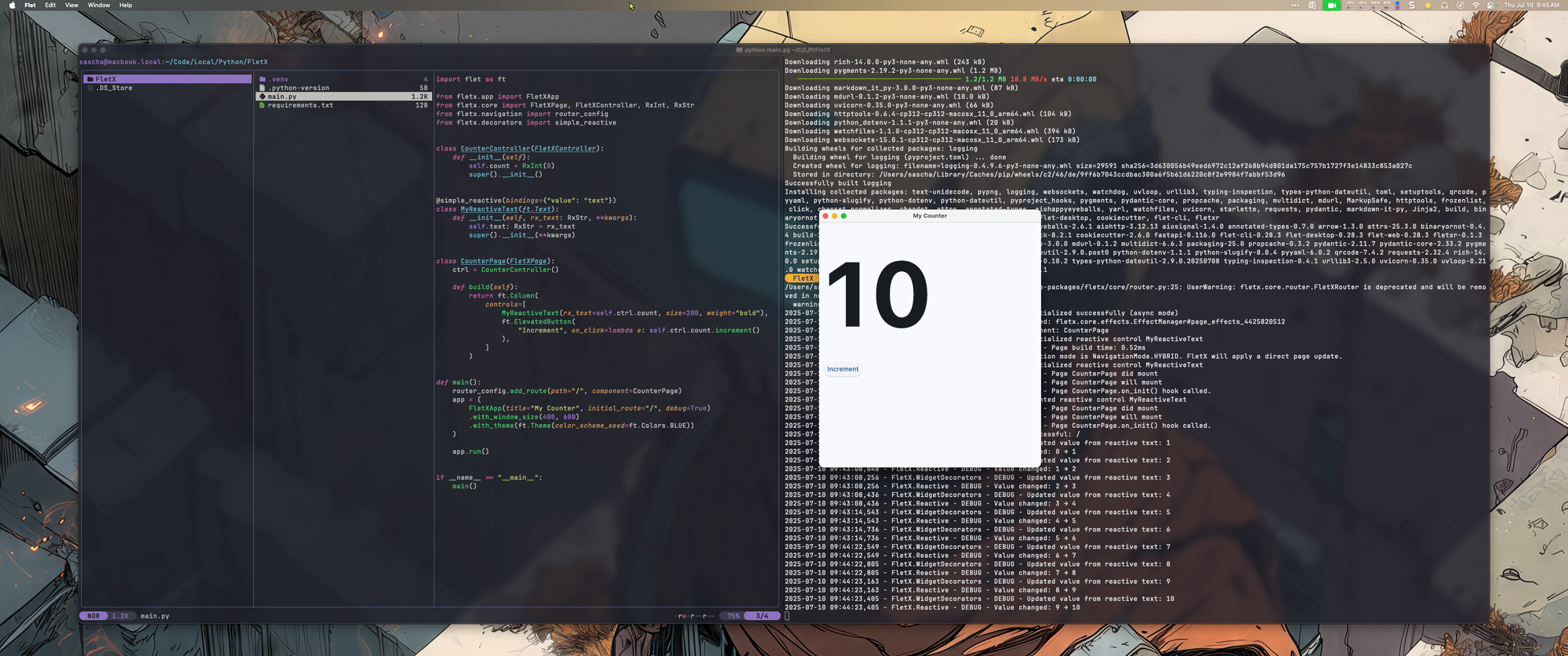 Building Reactive UI in Python with FletX